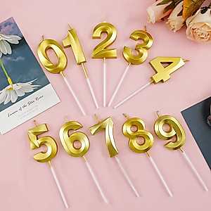 12 Candle Birthday Number Candles 12 Birthday Candles Number 12 or 21 Candle Champagne Gold 3D Design Numeral Candle for 12th 21th Birthday Anniversary Wedding Party Celebration Cake Decorations