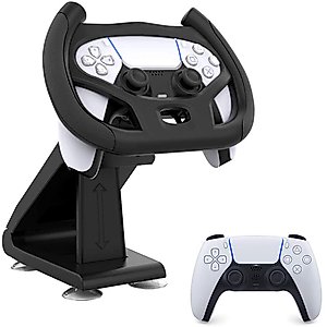 PS5 Gaming Racing Wheel, Meagadream Steering Wheel with4 Table Suction Cup for Sony PlayStation 5 Dualsense Controller (Controller Not Included)