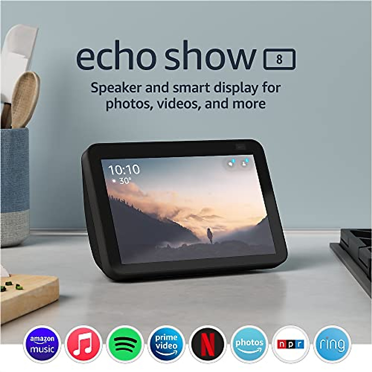 Echo Show 8 (2nd Gen, 2021 release) | HD smart display with Alexa and 13 MP camera | Charcoal
