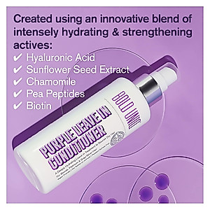 BOLD UNIQ Purple Leave In Conditioner for Dry & Damaged Blonde, Platinum & Gray/Silver Hair. Light Toning, Hydrating & Detangling. Peta-approved, Vegan & Cruelty-Free. Sulfate & Paraben Free.