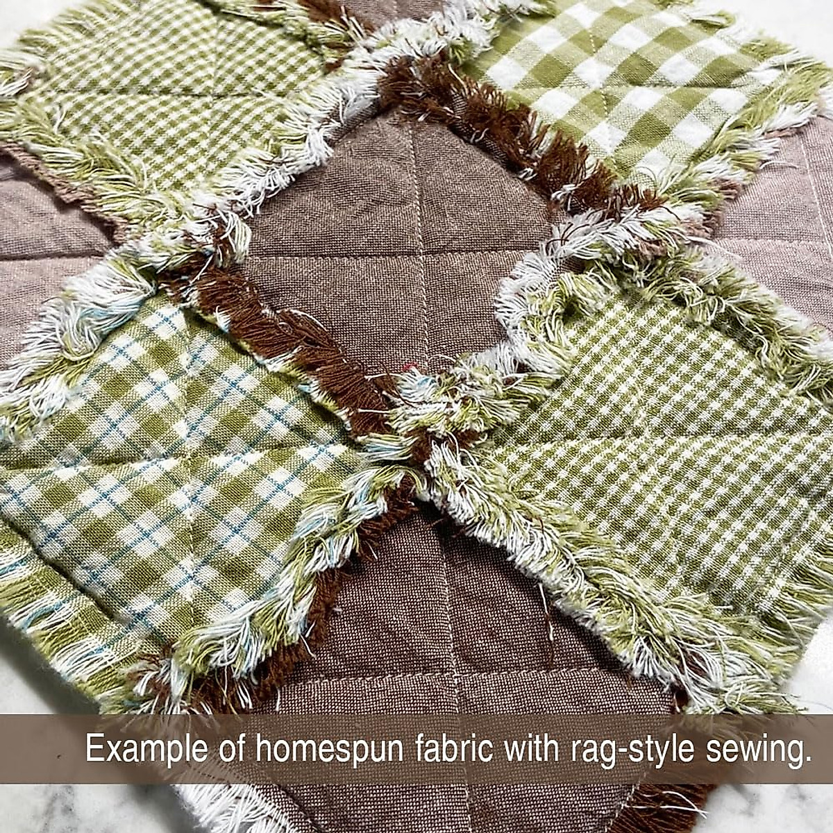 Sage Green 4 Plaid Homespun Cotton Fabric by JCS - Sold by The Yard