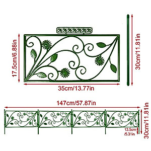 Garden Fence Panels, Rustproof Decorative Panel Barrier, Small No Dig Garden Fencing, Garden Border for Yard Landscape Outdoor Decor