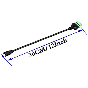 zdyCGTime Type C USB Screw Terminal Block Connector Cable 2.0 Type C USB Male Plug to 5 Pin Way Female Bolt Screw with Shield terminals Pluggable Type Adapter Connector Converter Cable（30CM2Pack Male