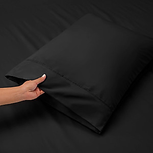 Hearth & Harbor Extra Deep Pocket Sheets - Fits Mattress 18-24 Inches Deep - Extra Deep Pocket Full Size Sheets Sets - 6 Piece Full Size Sheets - Full Sheets Deep Pocket - Black Sheets