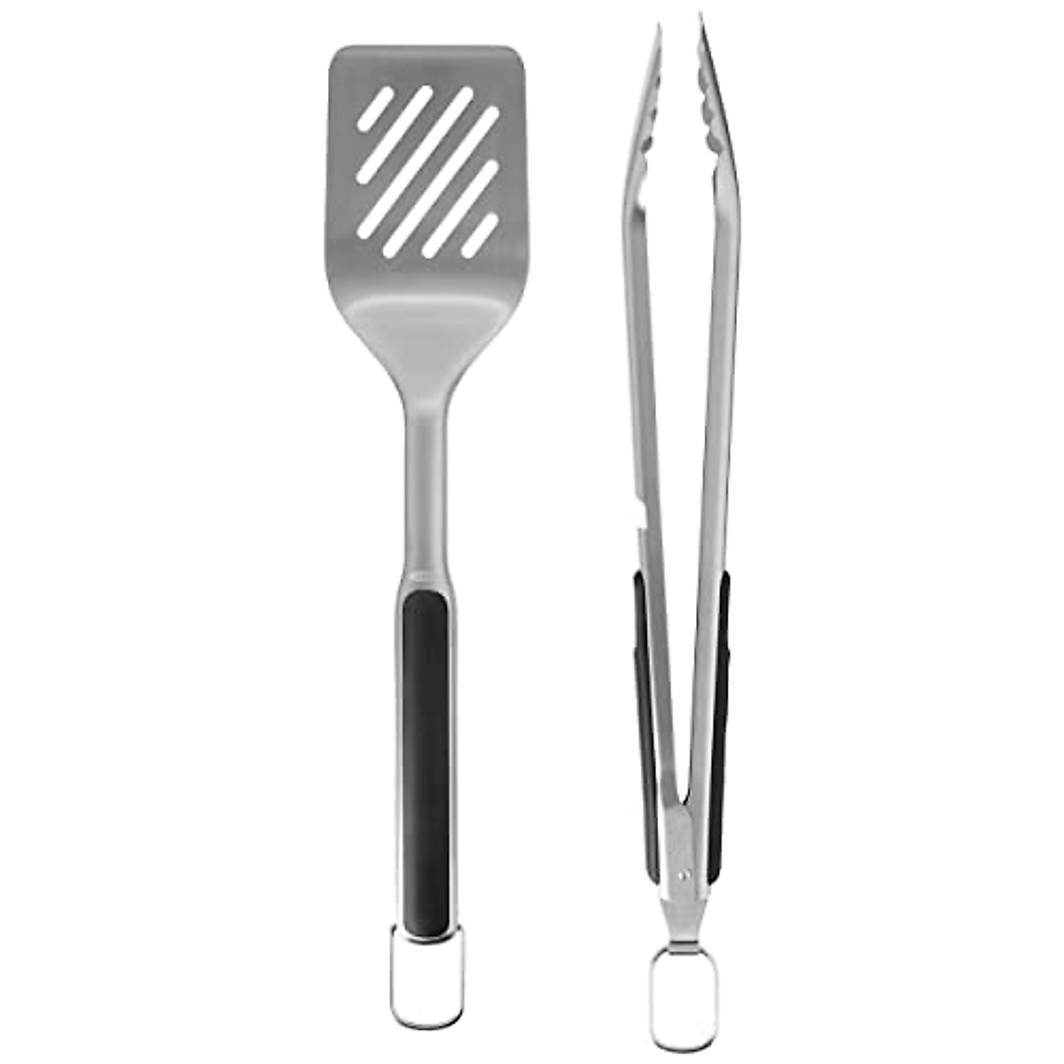 OXO Good Grips Grilling Tools, 3pc Set-Tongs, Turner Rest, Black