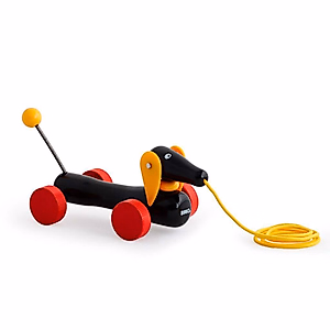 BRIO World - 30332 Pull Along Dachshund | Interactive Toddler Toy | Durable Wooden Construction | FSC Certified Sustainable Wood