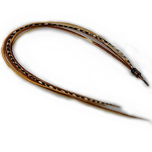 Natural Beige and Brown Feather Hair Extension – Ranging from 8 to 12 Inches, Seven Genuine Rooster Feathers Bonded Together, Includes Two Silicone Micro Beads