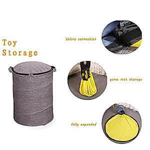 Nvatorfox Toys Storage Organizer with Play Mat, 16.5"*13" Toy Holders for Small Toys, Building Bricks Toy Storage Organizer - Tidy with Ease - Toy Blocks Mat Storage Bag - Collapsible Canvas Bag/Bin - Drawstring Playmat for Living Room, Nursery, Playroom