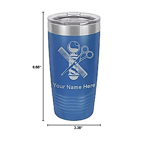 LaserGram 20oz Vacuum Insulated Tumbler Mug, Barber Shop Pole, Personalized Engraving Included (Dark Blue)