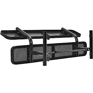 Global Industrial 72" Perforated Metal Outdoor Picnic Bench with Backrest, Black
