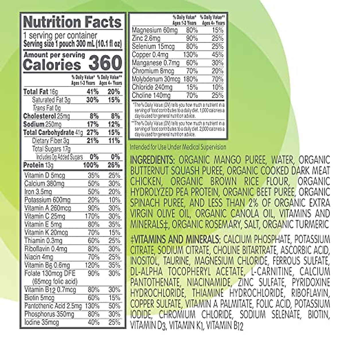 Compleat Pediatric Organic Blends Chicken-Garden, 10.1 fl oz Pouch, 24 Count