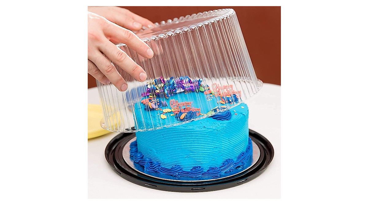 12 Inch Plastic Cake Containers & Boards - Safe, Durable, Clear Display