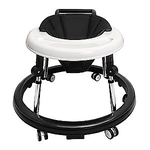 Baby Walker, 9-Gear Height Adjustable Baby Walker with Wheels, Foldable Infant Toddler Walker with Foot Pads, Baby Walkers and Activity Center, Baby Walkers for Baby Boys and Baby Girls 6-24 Months