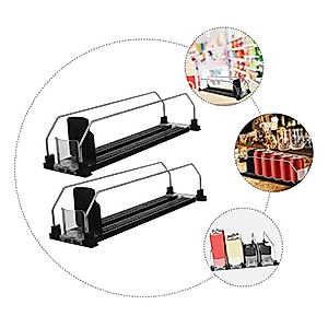 FELTECHELECTR Refrigerator Beverage Shelf Drink Dispenser Fridge Organizer 2pcs Drink Pusher Black Pulley Abs Air Curtain Cabinet Vending Machine Beverage Dispenser Fridge Drink Pusher
