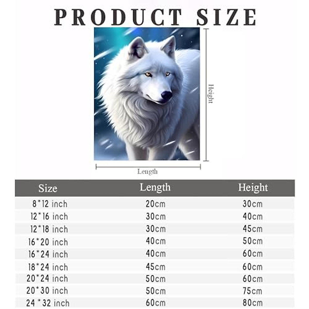 Eleploi Snow Falls White Wolf Diamond Painting Kits DIY 5D Crystal Full Round Diamond Painting, Handmade Art for Living Room Home Wall Decor Birthday Gift 12x16 Inch