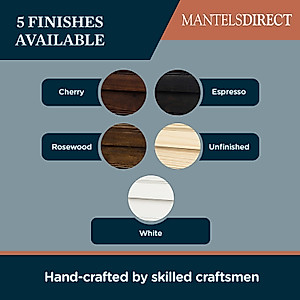 MANTELSDIRECT Mantels Direct Salem Wood Mantel Shelf with Corbels - Aged Cherry 60 Inch | Distressed Wooden Rustic Wall Mounted Shelf Perfect for Electric Fireplaces and More!