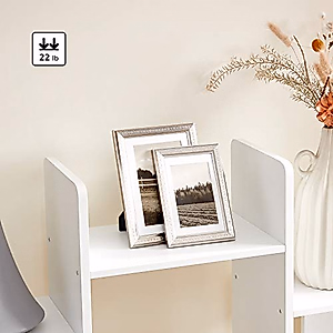 VASAGLE Bookshelf, Tree-Shaped Bookcase with 13 Storage Shelves, Rounded Corners, 9.8”D x 33.9”W x 55.1”H, White ULBC067W01
