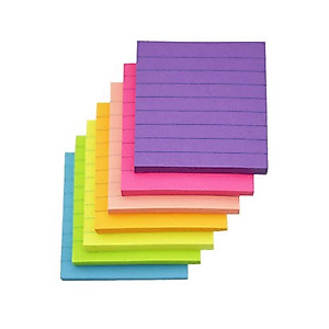 Sticky Notes with Lines Lined Sticky Notes 3x3 Bright Multi Colors 14 Pads 80 Sheet/Pad (14)