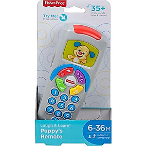 Fisher-Price Laugh & Learn Baby Learning Toy Puppy’S Remote Pretend Tv Control With Music And Lights For Ages 6+ Months