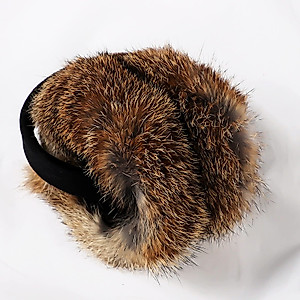 Clobeau Women Girls Faux Fur Earmuffs Earlap Christmas Reindeer Ear Warmers Muffs Cover (Brown)