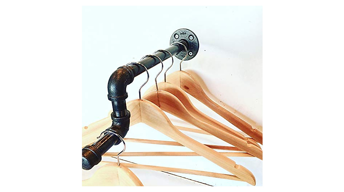 Urban Industrial Pipe Wall Rack - Clothing Rack, Closet Organization ...