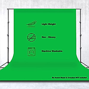 Julius Studio 10 x 12 ft. Green Chromakey Backdrop Screen Photo Background, Premium Synthetic Fabric 150 GSM Thicker Material, Professional Photography Video Studio, Events, Streaming, JSAG474