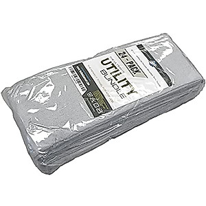 The Rag Company - Edgeless All-Purpose Utility Cleaning Towels - Commercial Grade, 80/20 Microfiber Blend, Auto, Home, Office, 245gsm,12in. x 16in, Light Grey (24-Pack)