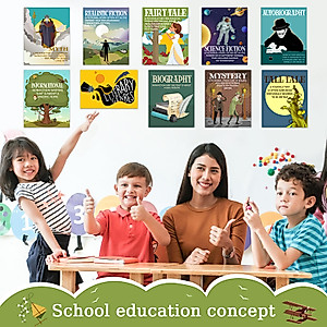 Outus Literary Genres Posters Bulletin Board Set for Classroom Literature Poster Wall Art Print Teacher Educational Art Print for High Middle School Classroom Decoration(14 Pcs, Classic)