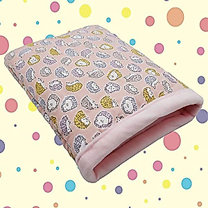 Handmade Sleeping Bag Pouch Hideout Cave for Hedgehog Guinea Pig Hamster Rat Ferret Hamster Squirrel and Other Small Animal Beds (Pink)