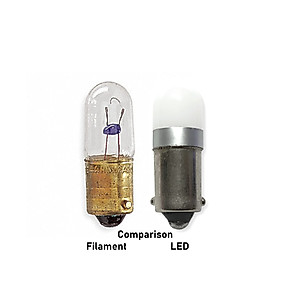 Aero-Lites.com #47 T47 6.3-Volt Miniature Bayonet Bulb LED Replacement Indicator/Pilot Light Bulb | Ba9s Base