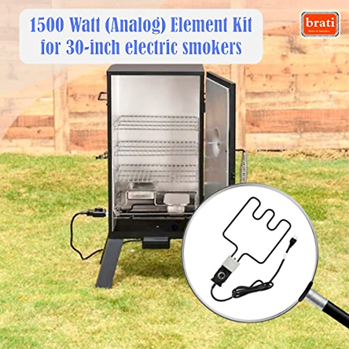 1500 Watt Heating Element Kit Replacement part for Masterbuilt 30-inch electric smokers,fit for Masterbuilt 20070210/MB20070210 Analog Electric Smoker