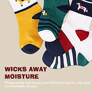 Harrison Howard Breathable & Comfortable Children Horse Pattern Cotton Socks Perfect for Active Equestrian Kids 4/Pack Style 1 - Medium