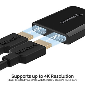Sabrent 5 in 1 USB C Multi-Port HUB + USB Type-C Dual HDMI Adapter