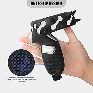 MASiKEN Controller Grips Cover with Face Cover for Meta Oculus Quest 2, Anti-Throw Grips Cover with Adjustable Wrist Strap and Sweatproof Silicone Face Pad, Quest 2 Accessories Kit (Mix Blue)