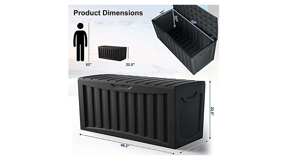 GOFLAME 90 Gallon Weatherproof Outdoor Deck Storage Box
