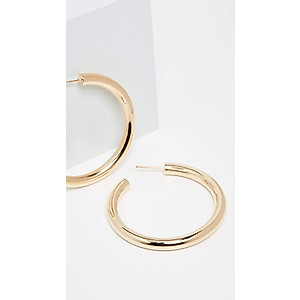 Jennifer Zeuner Jewelry Women's Lou Medium Hoop Earrings, Yellow Vermeil, One Size