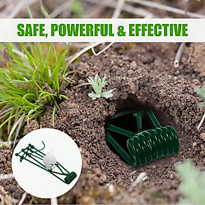 Jahy2Tech 8 Pack Mole Trap,Mole Traps That Kill Best,Gopher Trap Metal Tactical Rat Vole Traps Outdoor Reusable Effective Gopher Killer Mole Traps for Lawns, Green