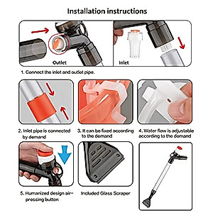 PULACO Aquarium Gravel Cleaner, New Quick Water Changer with Air-Pressing Button, Fish Tank Sand Cleaner Kit with Free Aquarium Brush