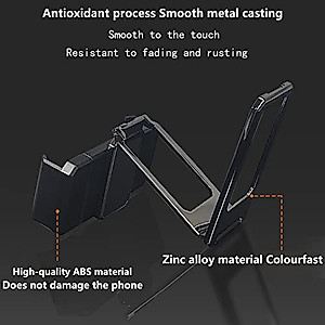 Warmyee Cell Phone Stand, Phone Holder,Adjustable Phone Stand for Desk, Thick Case Friendly Phone Holder Stand, Taller iPhone Stand Compatible with All Mobile Phone, iPhone 14- Black