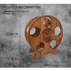 Apparatus Wood Design Wine Rack countertop Wooden 5 Bottle Holder Display Stand Shelf Storage Cabinet Home Decor Wine Gift no Need Assembly (Traditional Cherry)