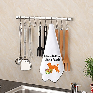 Poodle Dog Kitchen Towel Life is Better with a Poodle Kitchen Tea Bar Towel Puppy Dog Sweet Home Gift Towel Poodle Owner Gift