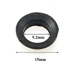 heyous 20pcs Rubber Ring Winding Check ID 10mm OD 15mm - Fishing Rod Building DIY Components for Fly Spinning Casting Rods Fishing Accessories, Black