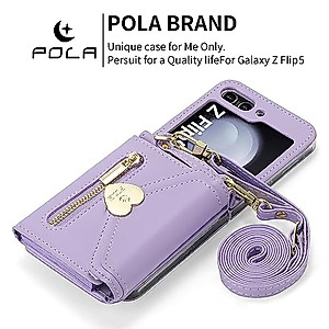 phone flip case Compatible with Samsung Galaxy Z Flip 5 Case with Card Holder and PU Leather Wallet Case Compatible with Women Girls 360 Shockproof Full Body Protection Bumper Shockproof Flip Case pho