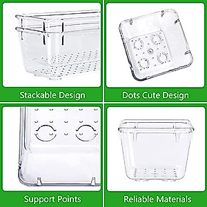 POGEAIR 25Pcs Clear Drawer Organizer Set with Non-Slip Silicone Pads,4 Sizes Plastic Kitchen Drawer Organizers,Storage Bins for Bedroom Dresser,Bathroom,Office,Jewelry,Desk