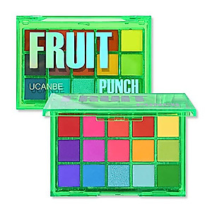 UCANBE Colorful Makeup Eyeshadow Palette 15 Shades Neon Rainbow Shimmer Matte Eye Shadow, Vibrant High Pigmented Blendable Make Up Pallets Kit - Fruit Punch