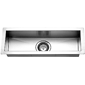 HOUZER CTB-2385 Contempo Trough Series Undermount Stainless Steel Prep Bar Sink, 21-by-6-1/2-Inch, Satin