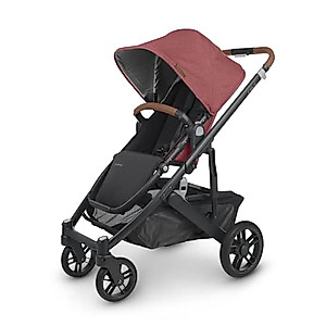 Cruz V2 Stroller - Lucy (Rosewood mélange/Carbon/Saddle Leather) + Bassinet - Lucy (Rosewood mélange/Carbon)