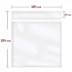 Resealable 4 Mil Plastic Vinyl Record Outer Sleeves for 10'' LP（Pack of 50）
