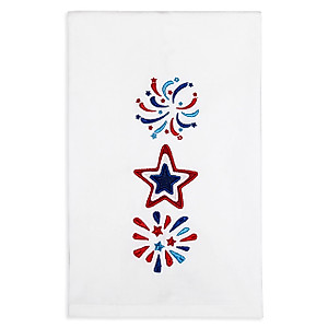 Cackleberry Home Patriotic Americana Kitchen Towel Set - One Each Embroidered, Woven, and Printed