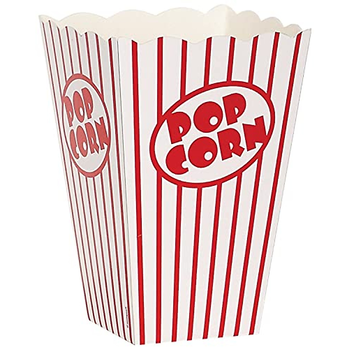 Unique Industries Red and White Striped Popcorn Boxes-6" x 4.25", 10 Pcs